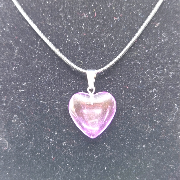 Jewelry | Purple Heart Stone Pendent Nechlace | Poshmark